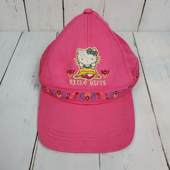 Sanrio | Accessories | Sanrio Hello Kitty Embroidered Pink Baseball Cap ...